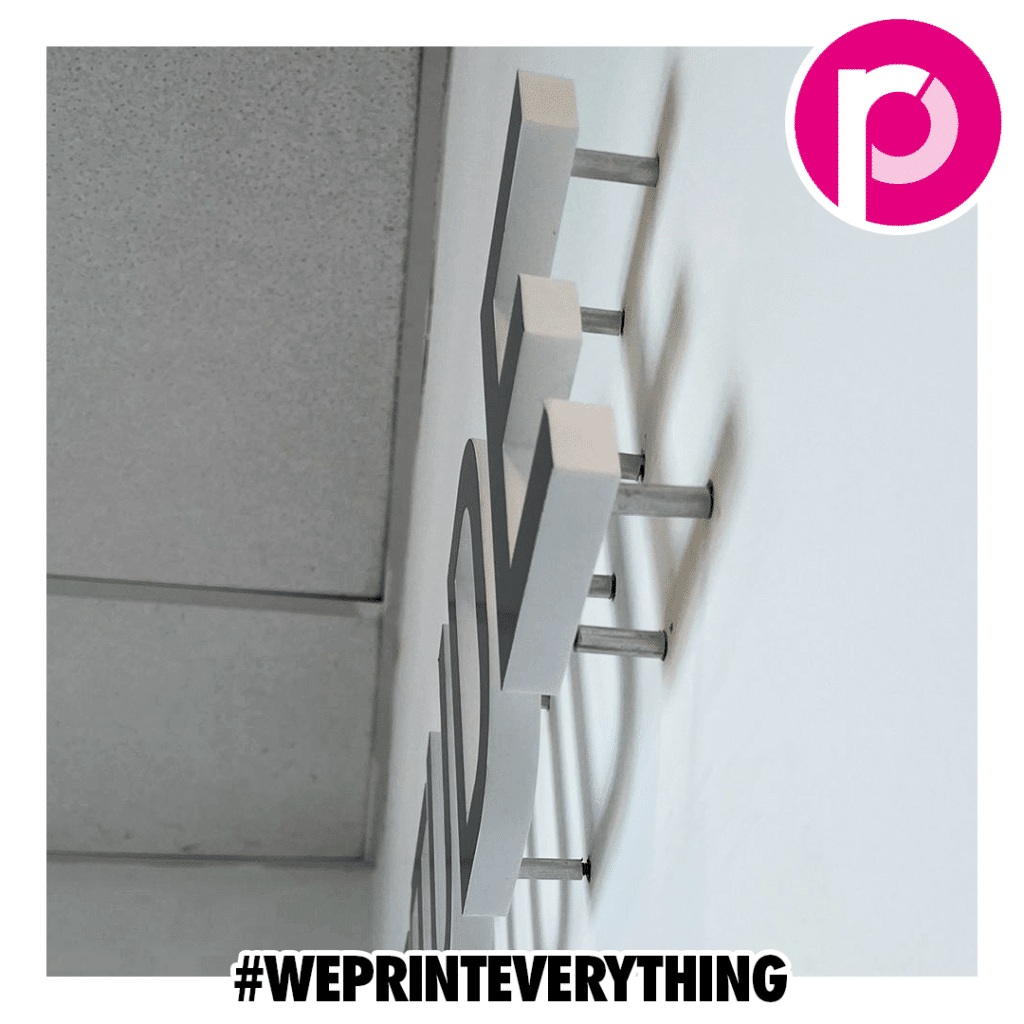 Riverside Printers | Stylish Acrylic Standoff Mounted Sign