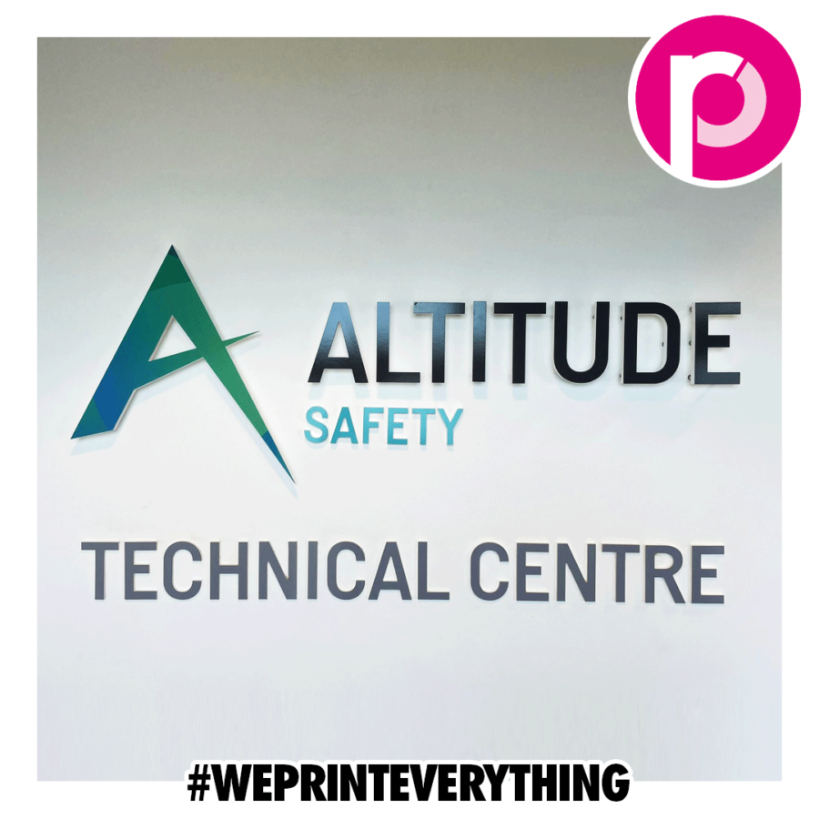 Riverside Printers | Stylish Acrylic Standoff Mounted Sign